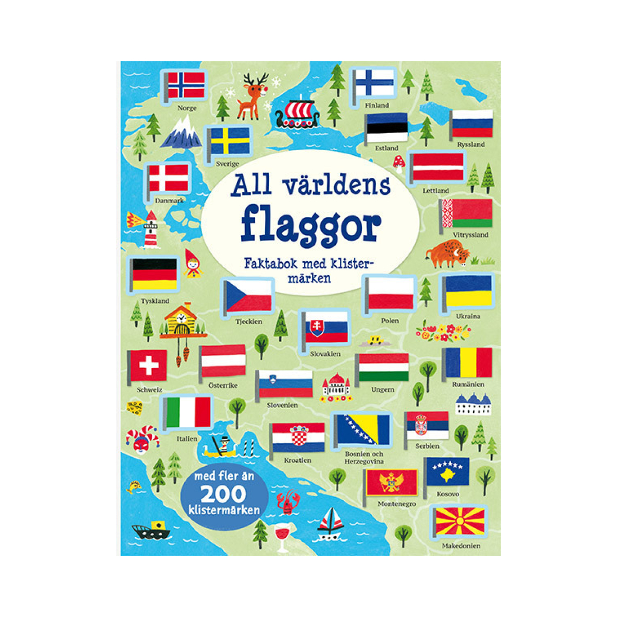 Tukan Förlag All världens flaggor: faktabok med klistermärken | Miixi.se
