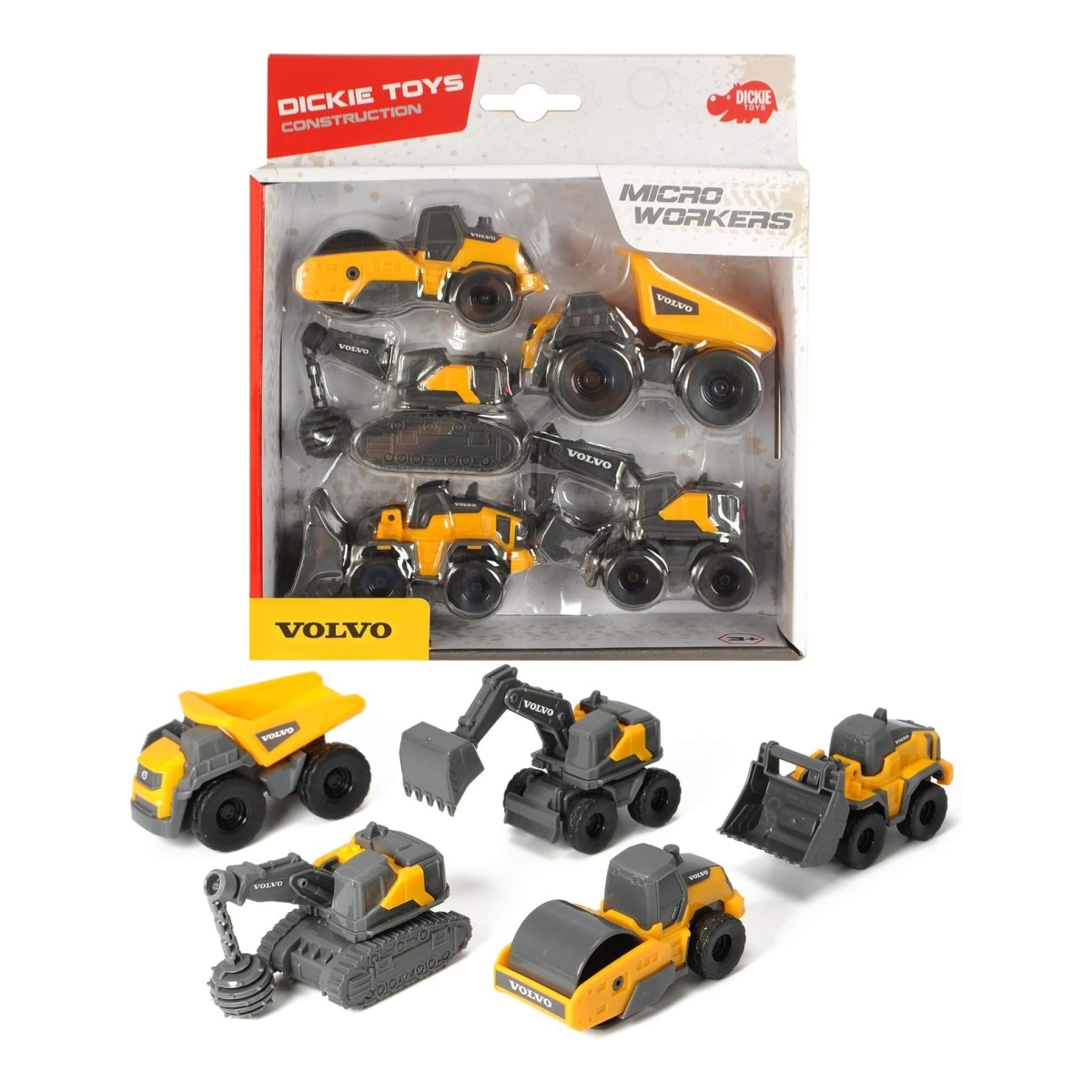 Dickie Toys Leksaksbilar Volvo Micro Workers 5-pack | Miixi.se